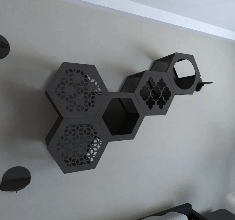 Black Cat Hexagonal Cat Wall Frame Furniture Wall Cat Tunnel - Buy Cat ...