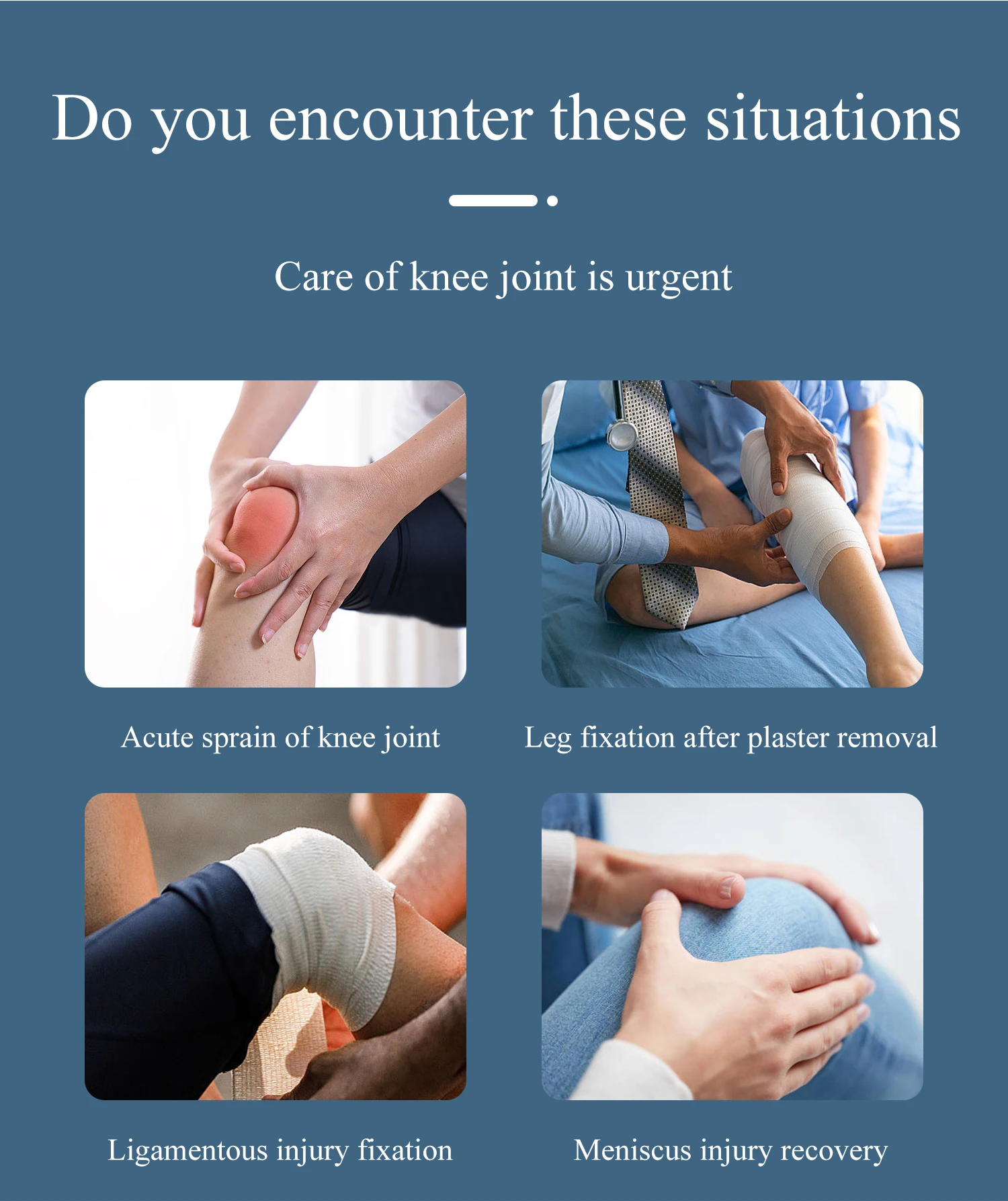 Knee Joint Support Immobilizer Brace Orthopedic Adjust Leg Splint ...