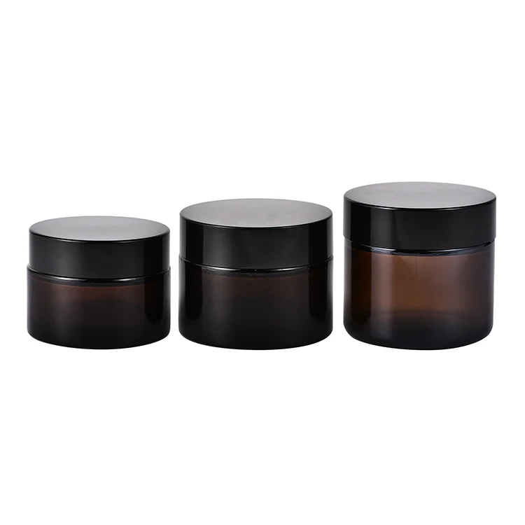 High Quality Skin Care Container 20g 30g 50g Empty Round Amber Cosmetic ...