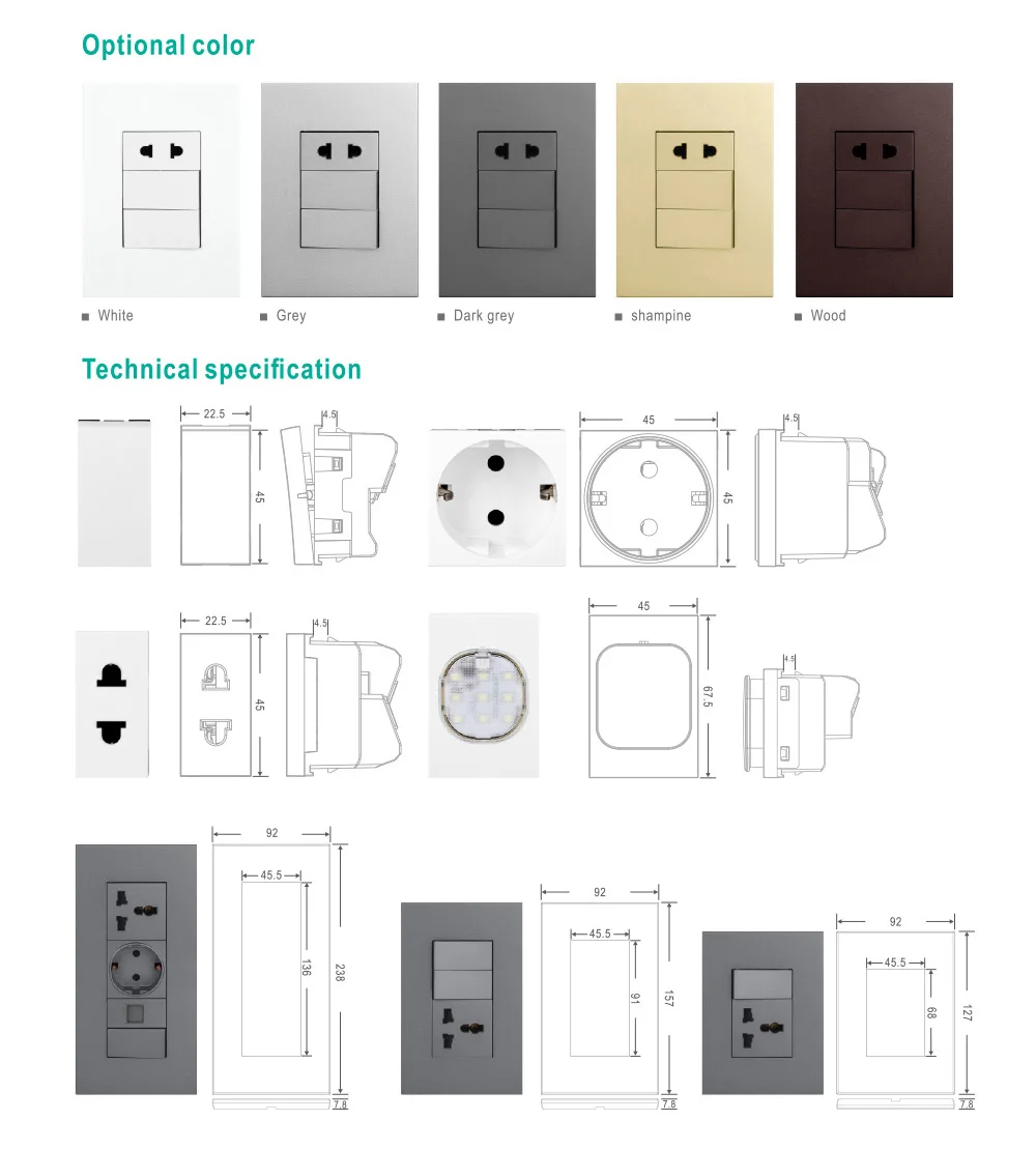 Fire Resistance Pc Plastic 5 Pin Sockets And Motion Sensor Control ...