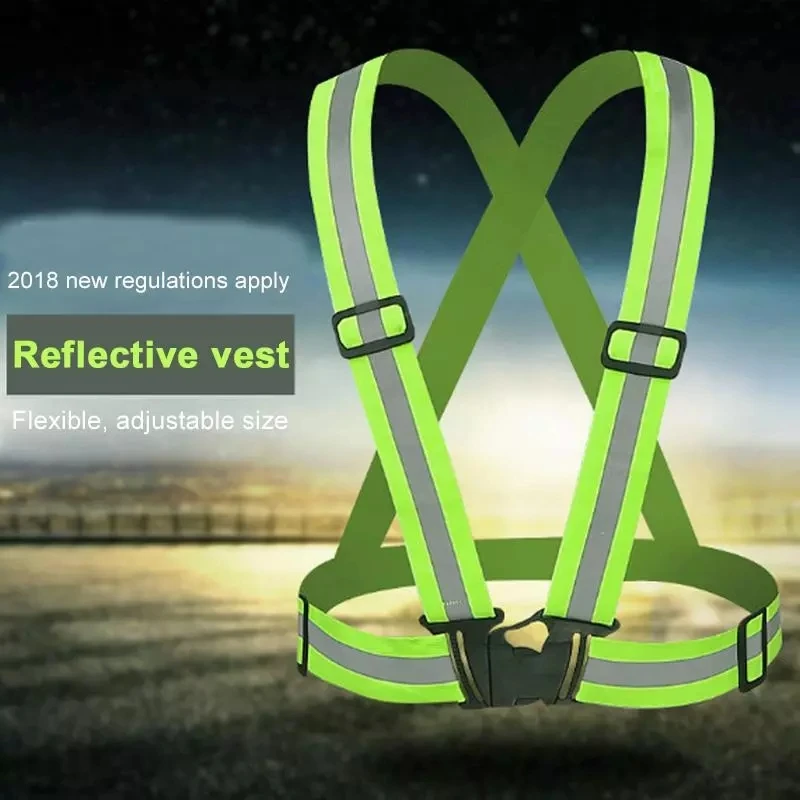 Reflective Strap Safety Jacket Traffic Construction Life Vest Yellow ...