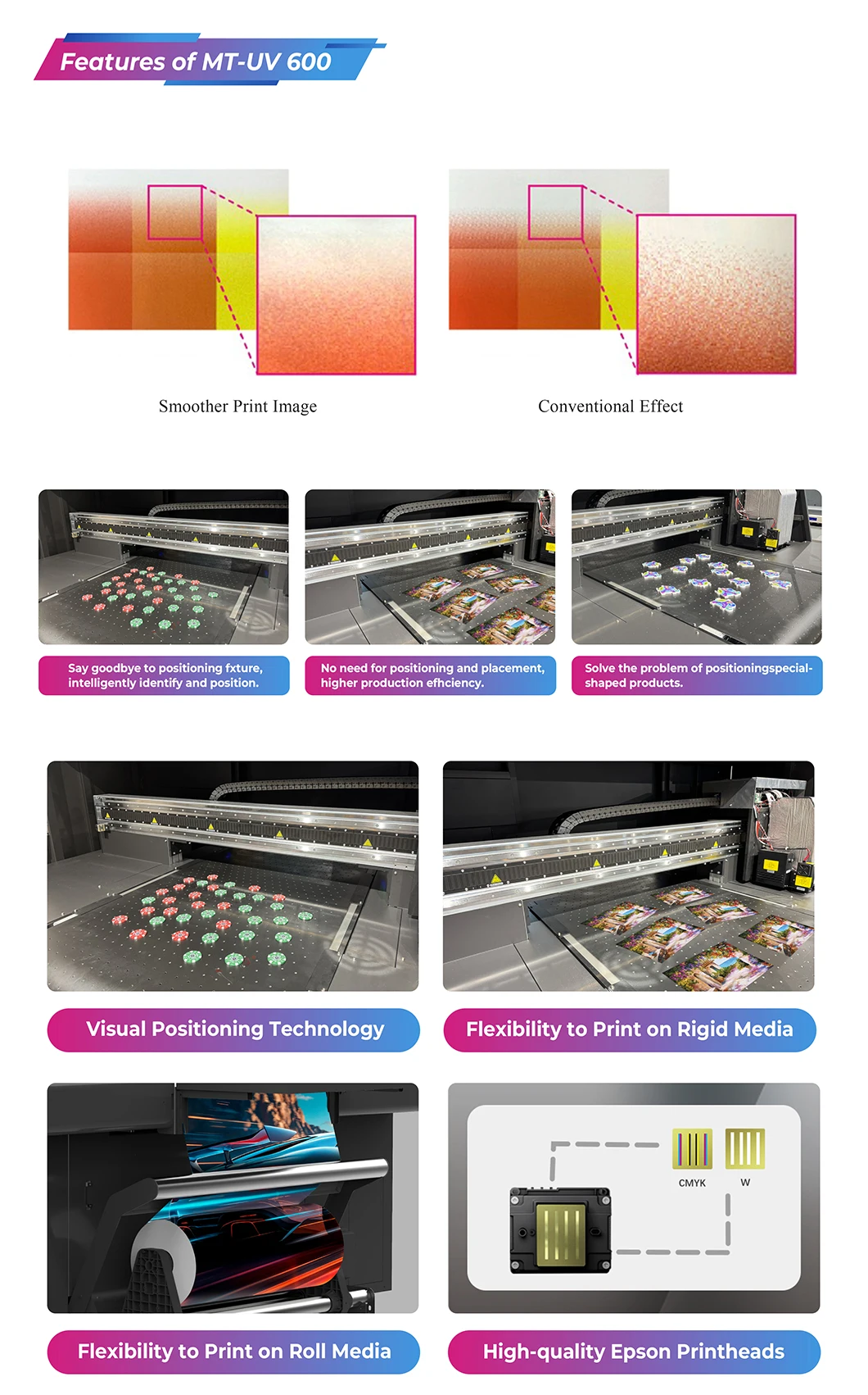 MT Large Format UV Hybrid Printer MT-UV 2000 for Metal Printing