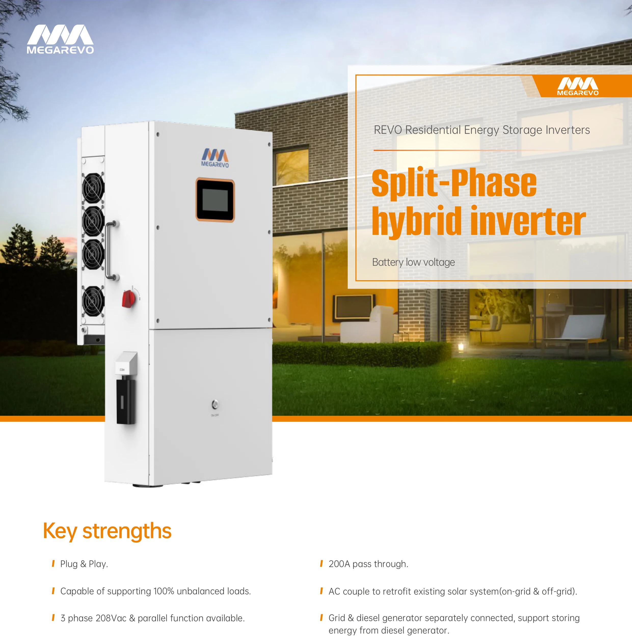 Megarevo Solar Hybrid Inverters - 12kw & 16kw Efficiency