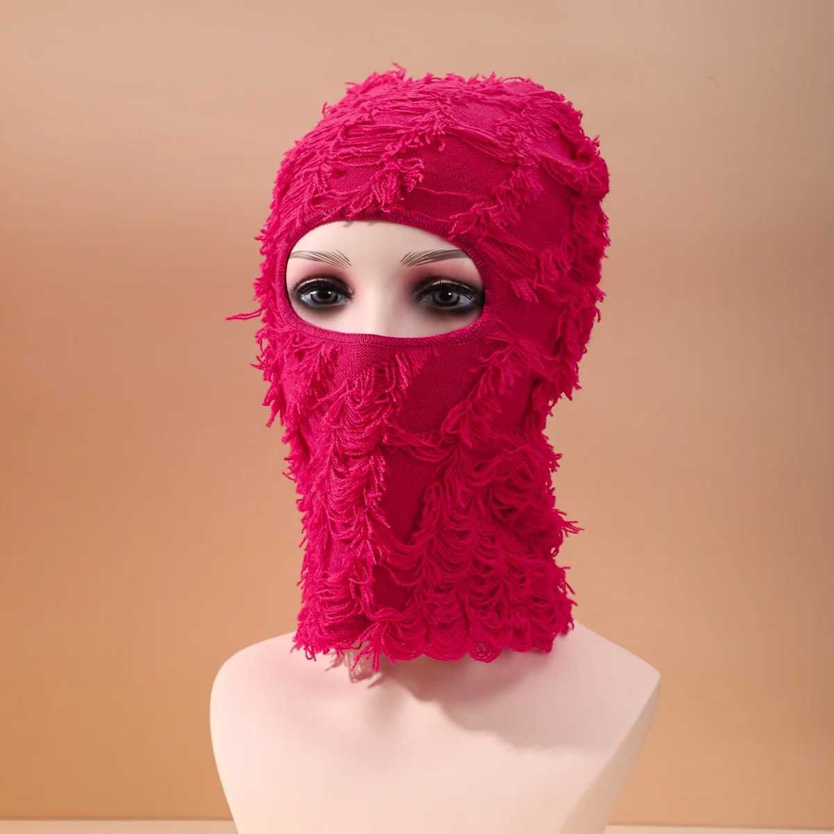 Custom Knitted Balaclava Full Face Mask Cover One Hole Knit Beanie Camo ...