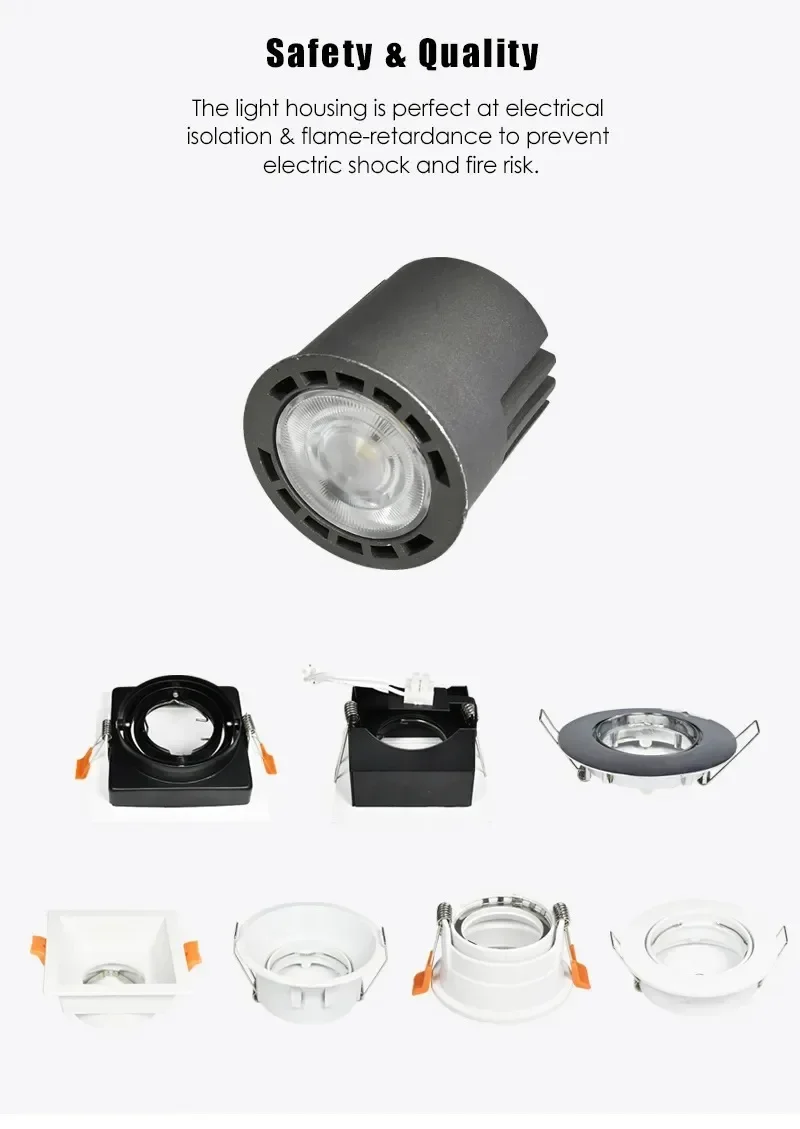 Circular Ceiling Downlight Shell White Frame Aluminum Anti Glare ...