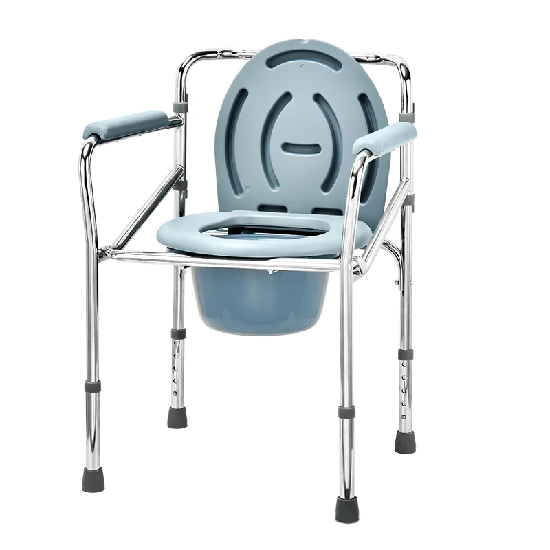 Commode Chair with Footrest - Durable Aluminum Handicap Commode Chair
