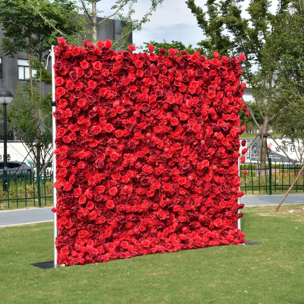 8ft X 8ft Red Flower Wall Backdrop Panel 3d 5d Roll Up Zipper Fabric ...