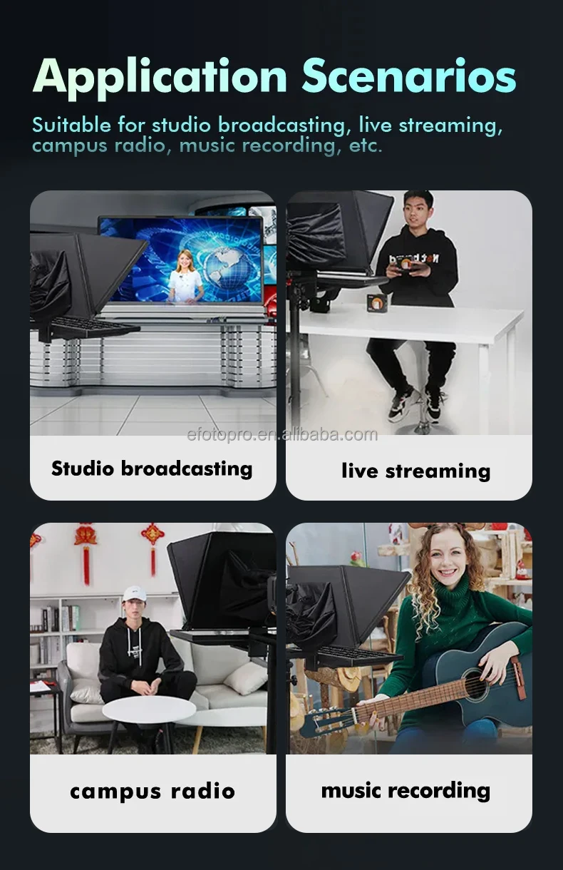 Factory Supply Wider Hd Display Prompter 22 Inch Broadcasting Studio ...