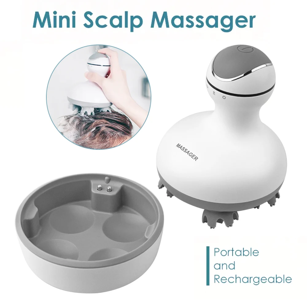 New Portable Smart Electric Hair Scalp Head Massager Rechargeable ...