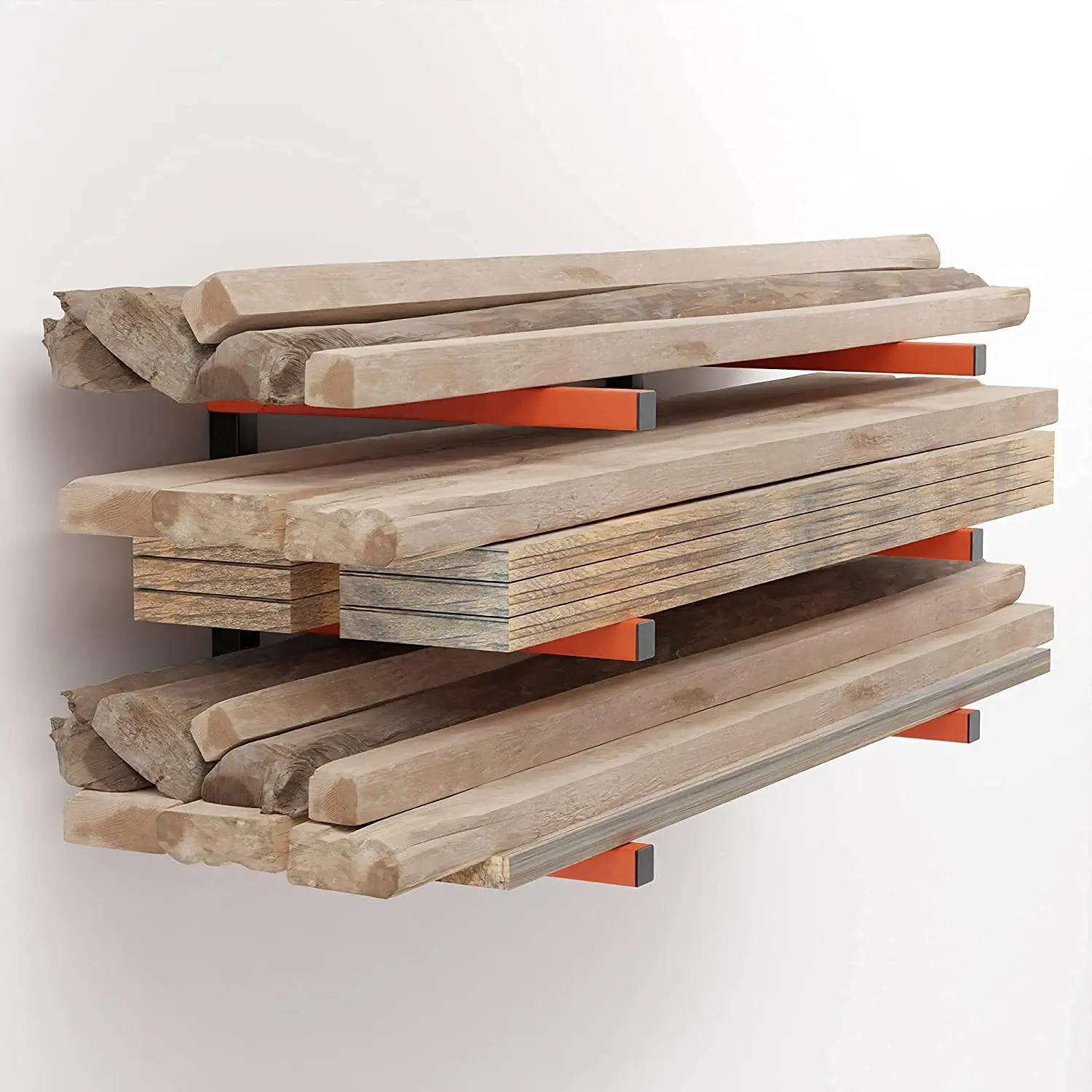 Lumber Storage Rack Wall-mounted Both Indoor And Outdoor Use Wood ...