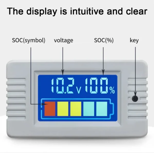 Battery SOC Meter Tester PZEM-023 8-100VDC Color Digital Screen Lithium ...