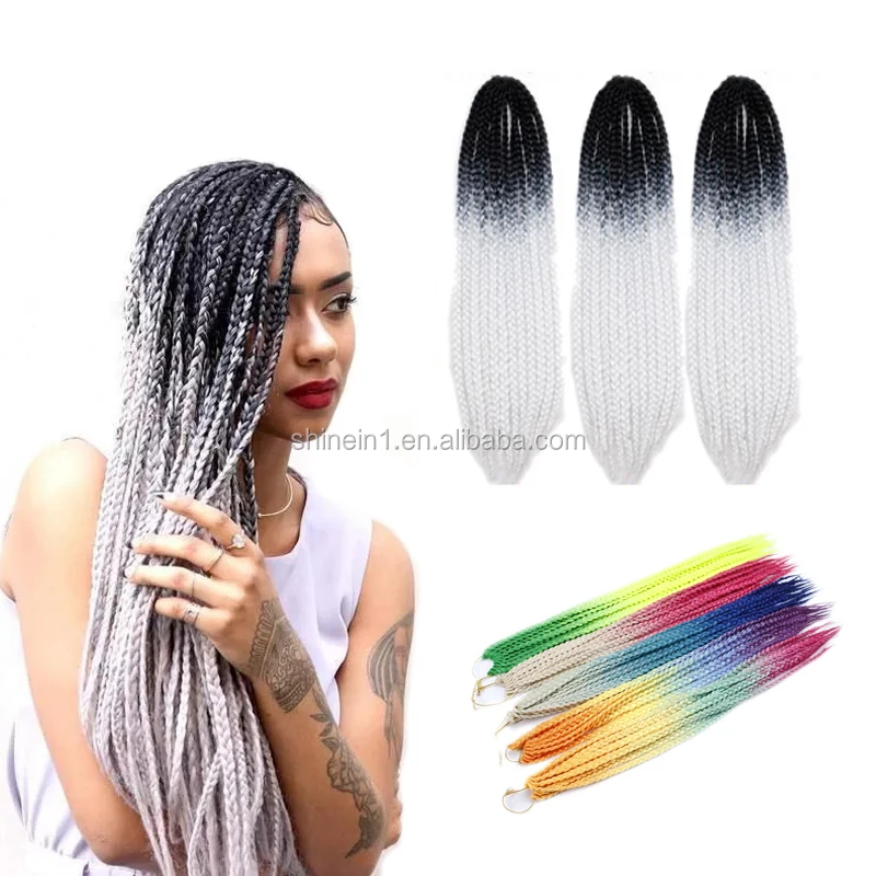Shinein Soft Synthetic Expression Braiding Hair Pre Stretched Colored ...