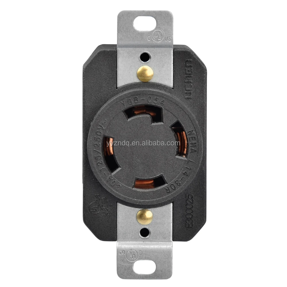 NEMA L14-30R Flush Mounting Locking Receptacle, Twist Lock Socket ...