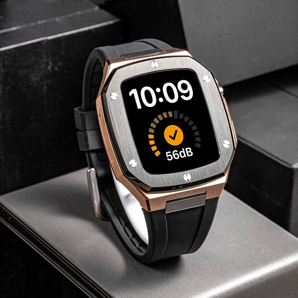 Custom Luxury Stainless Steel Band And Cover Screen Protector Watch ...