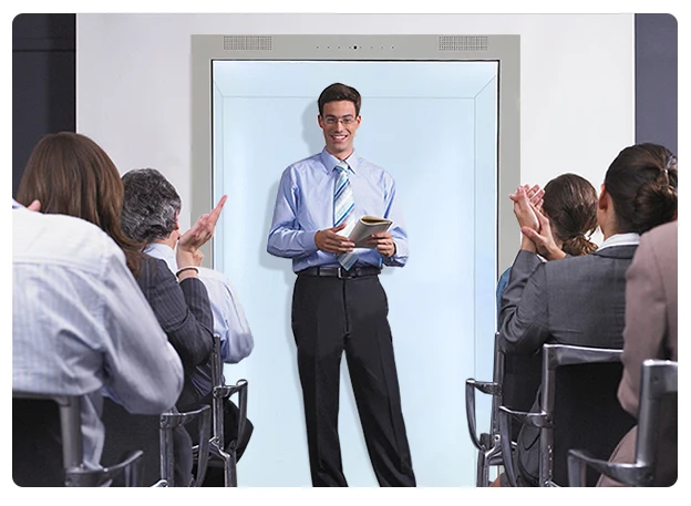 86 Inch Human Size Interactive 3d Hologram Box Transparent Lcd Showcase ...