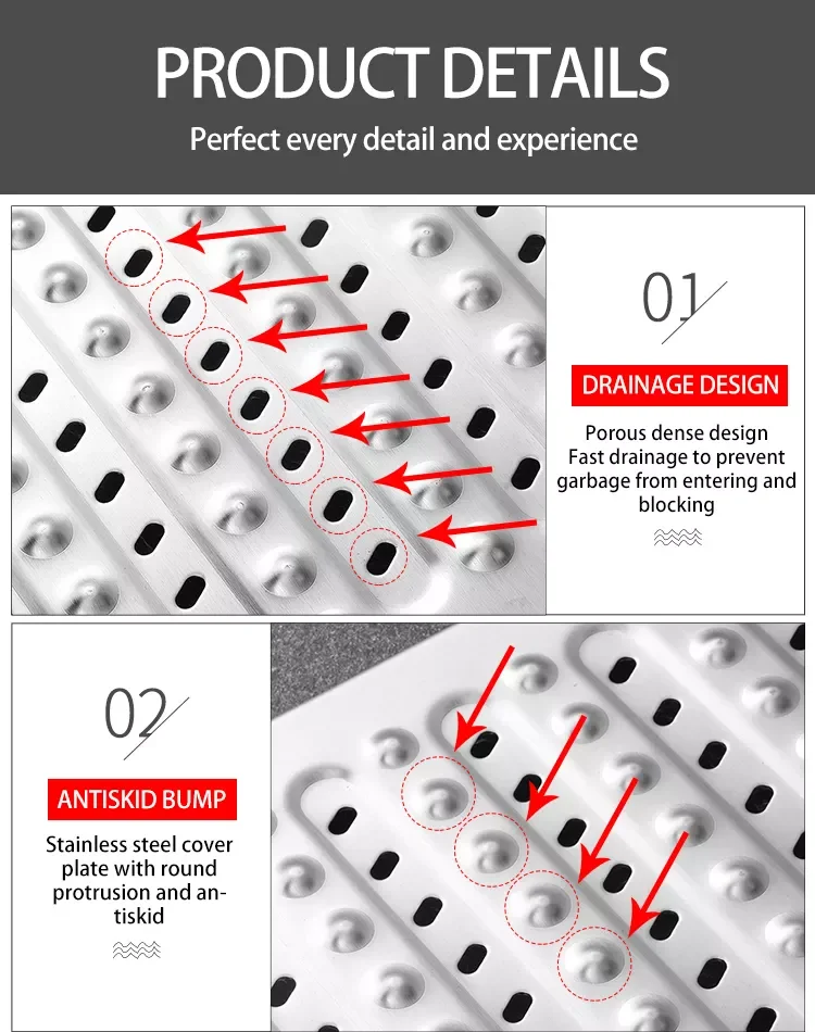 304 Stainless Steel Trench Cover Drainage Cover For Kitchen Drain ...