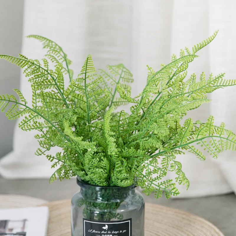Outdoor Artificial Persian Fern Faux Greenery Leaves Artificial Plastic ...