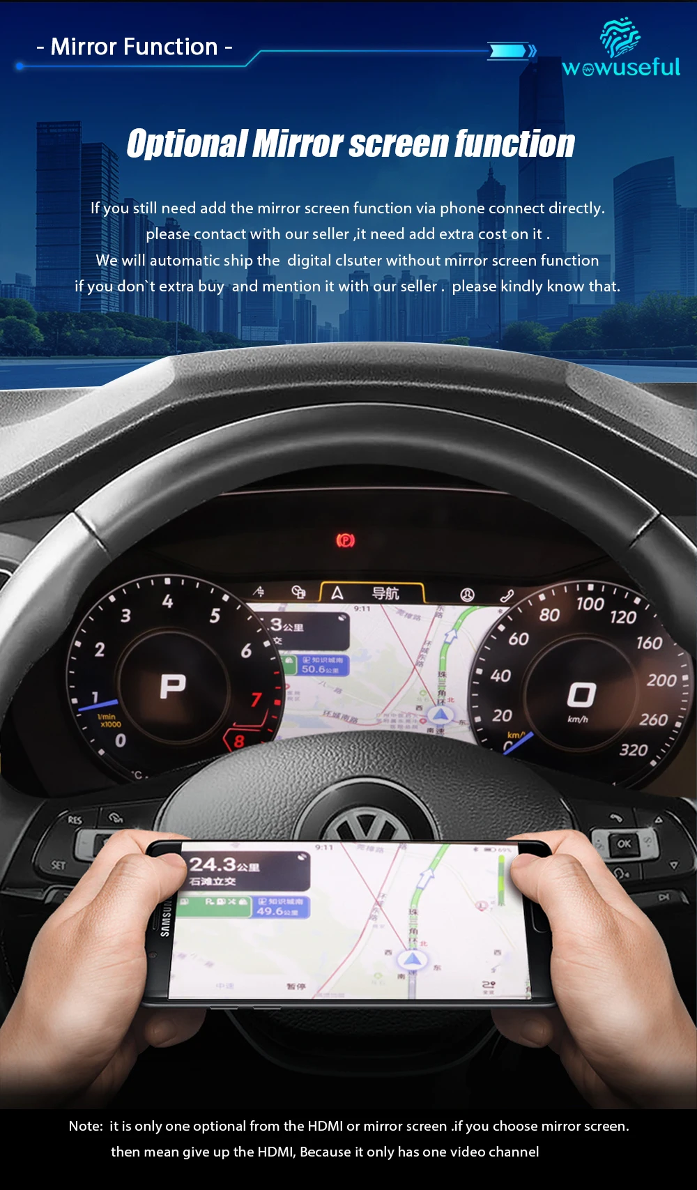 9'' LCD Digital Dashboard Cluster for VW Polo TDI GTI 6R Amarok (2008 ...