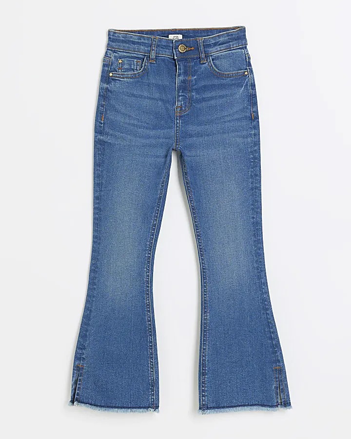 New Design 2024 Girls Blue Flared Jeans Yong Toddler Boot Cut Pants ...