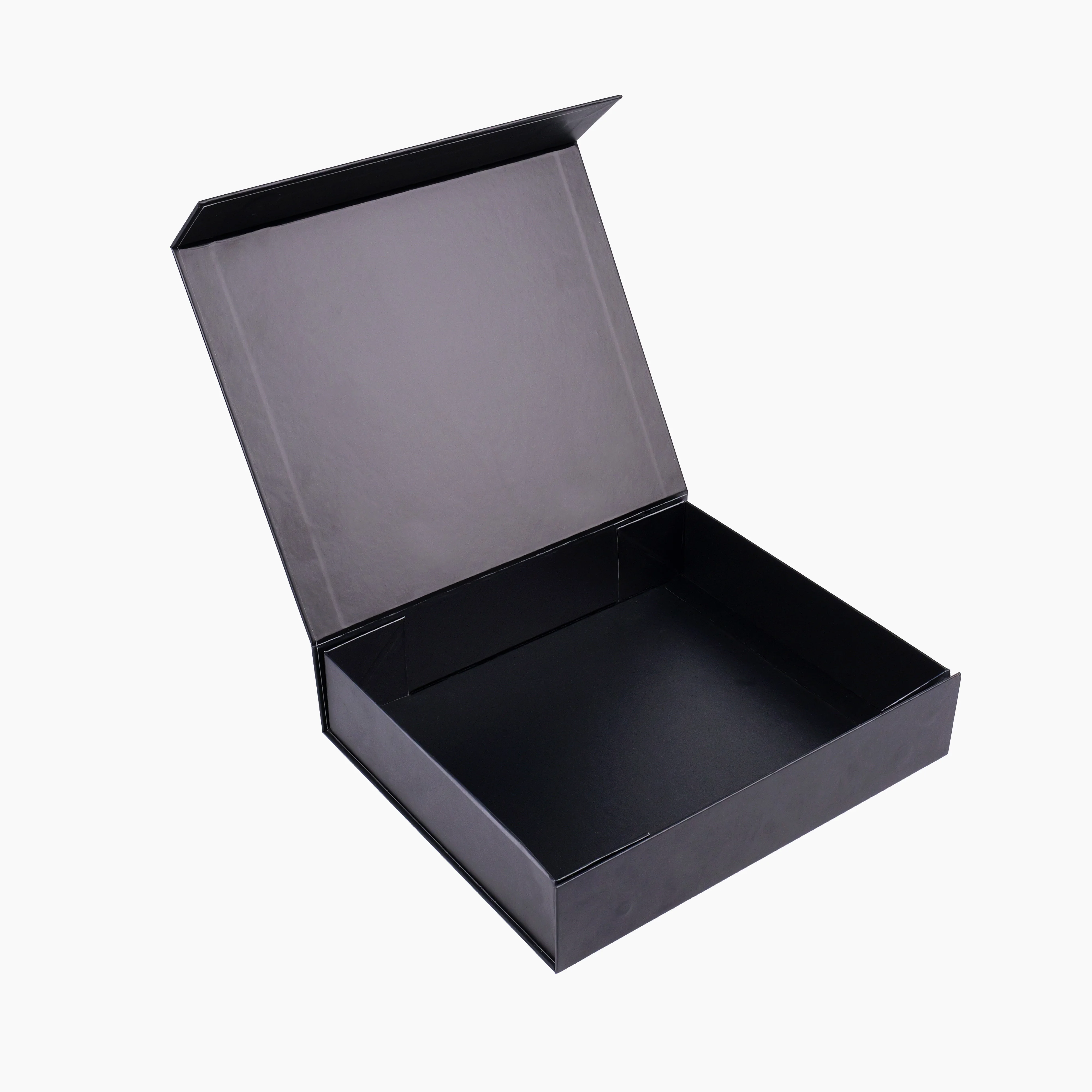 Custom Printed Black Box Packaging For Magnetic Paper Foldable Jewelry ...