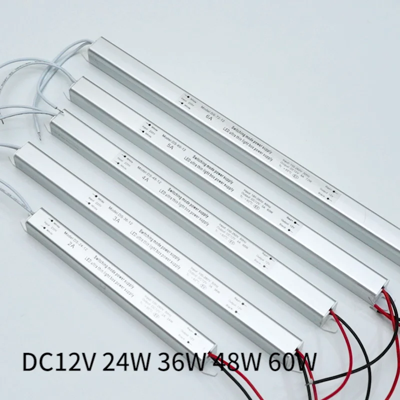 Ultra Slim Power Supply Dc 12v 18w 24w 36w 48w 60w 72w Led Driver Power Supply Light Box 24v ...