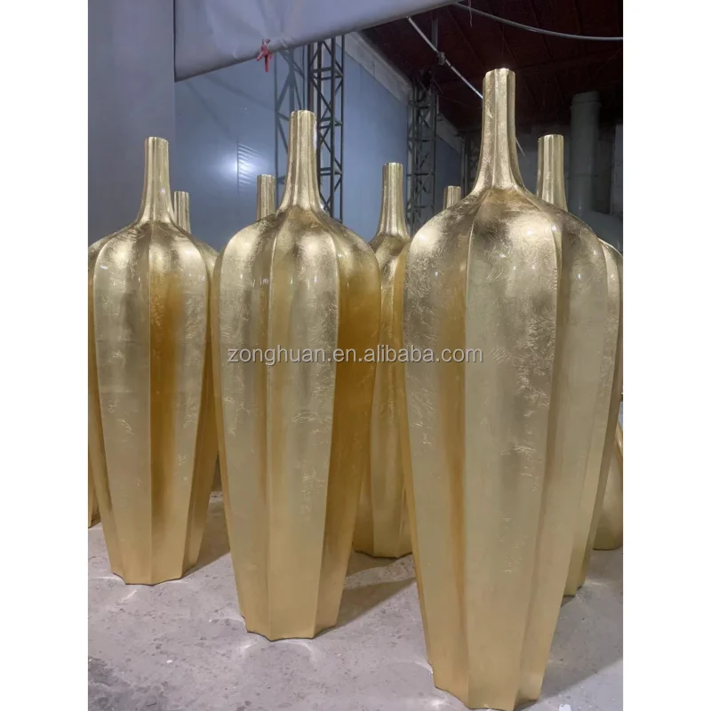 Elegant Gold Luxury Accolade Vase Fiberglass Flower Planters for ...