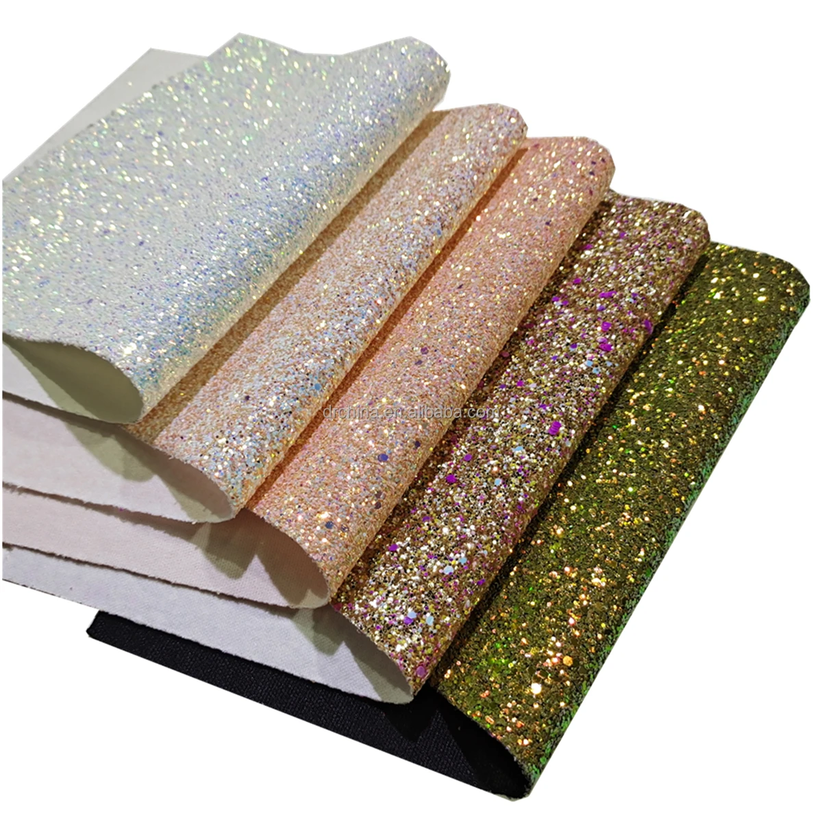 A4 Sheets Sparkly Shiny Synthetic Vinyl Glitter Fabric Chunky Faux ...
