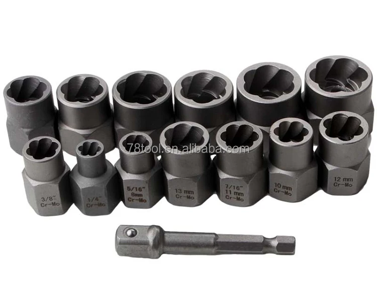 14 Piece Nut & Bolt Extractor Socket Set - DIY & Industrial