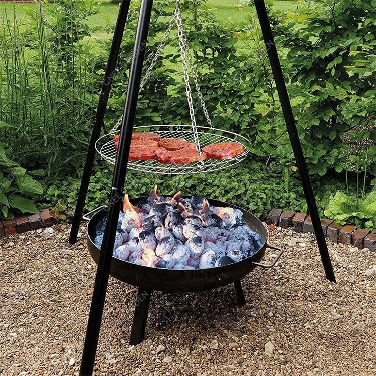 Outdoor Hanging Brazier Tripod Fire Pit Adjustable Heavy Duty German ...