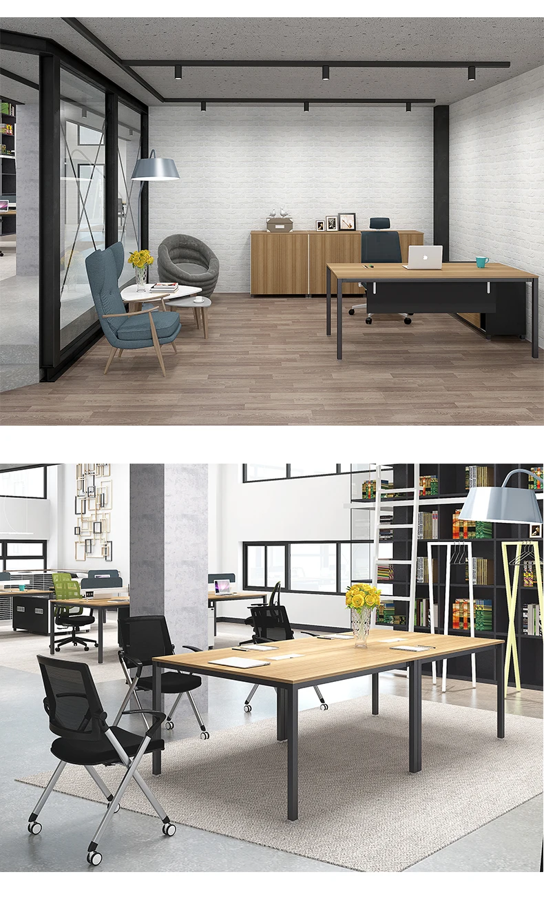 Modular 2-Person Office Table Combination Series Cluster Workstation ...