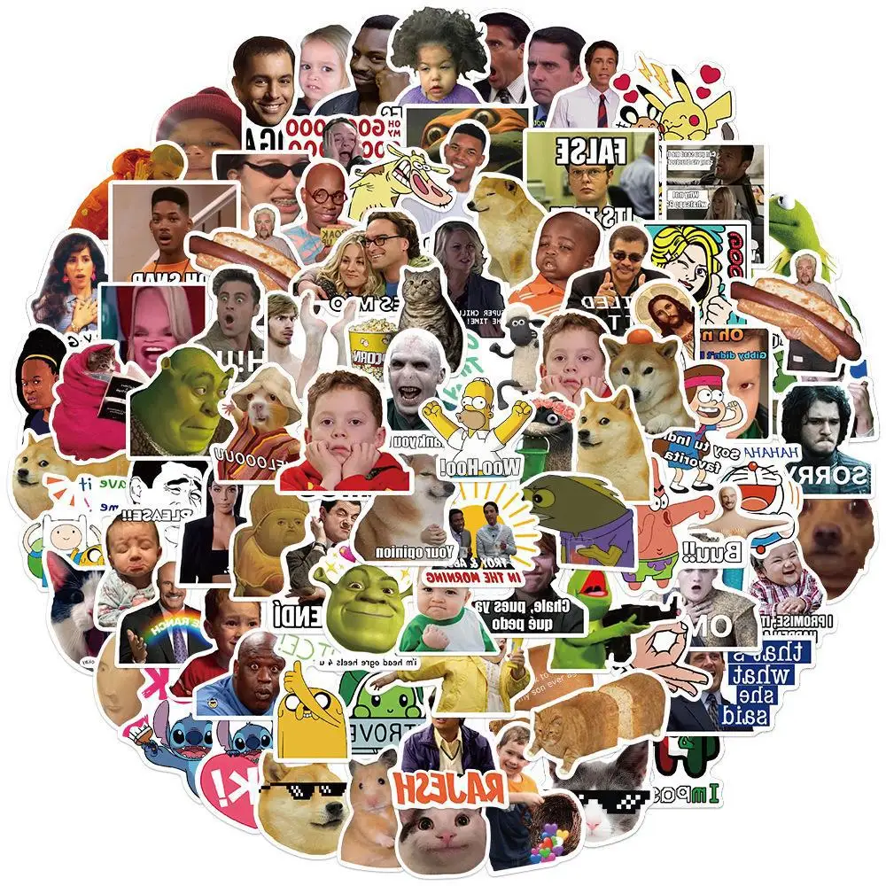 100 Popular Memes Graffiti Stickers - Waterproof & Customizable