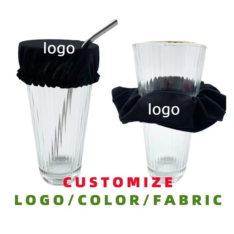 Custom Color Elastic Fabric Anti Spike Drink Cover Scrunchies For Women ...