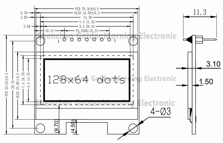 白色单色SH1106 CH1116G 7p I2C IIC 128x64 1.3英寸OLED显示模块| Alibaba.com