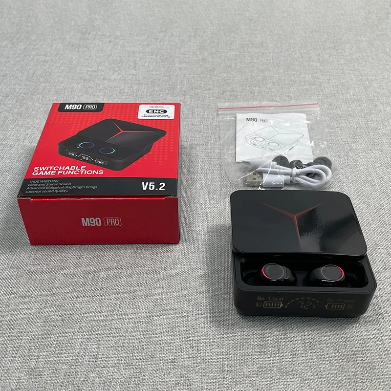 New Arrival M90 Pro Wireless Earphone Led Display Headset Noise Cancelling Tws Wireless Earbuds ...