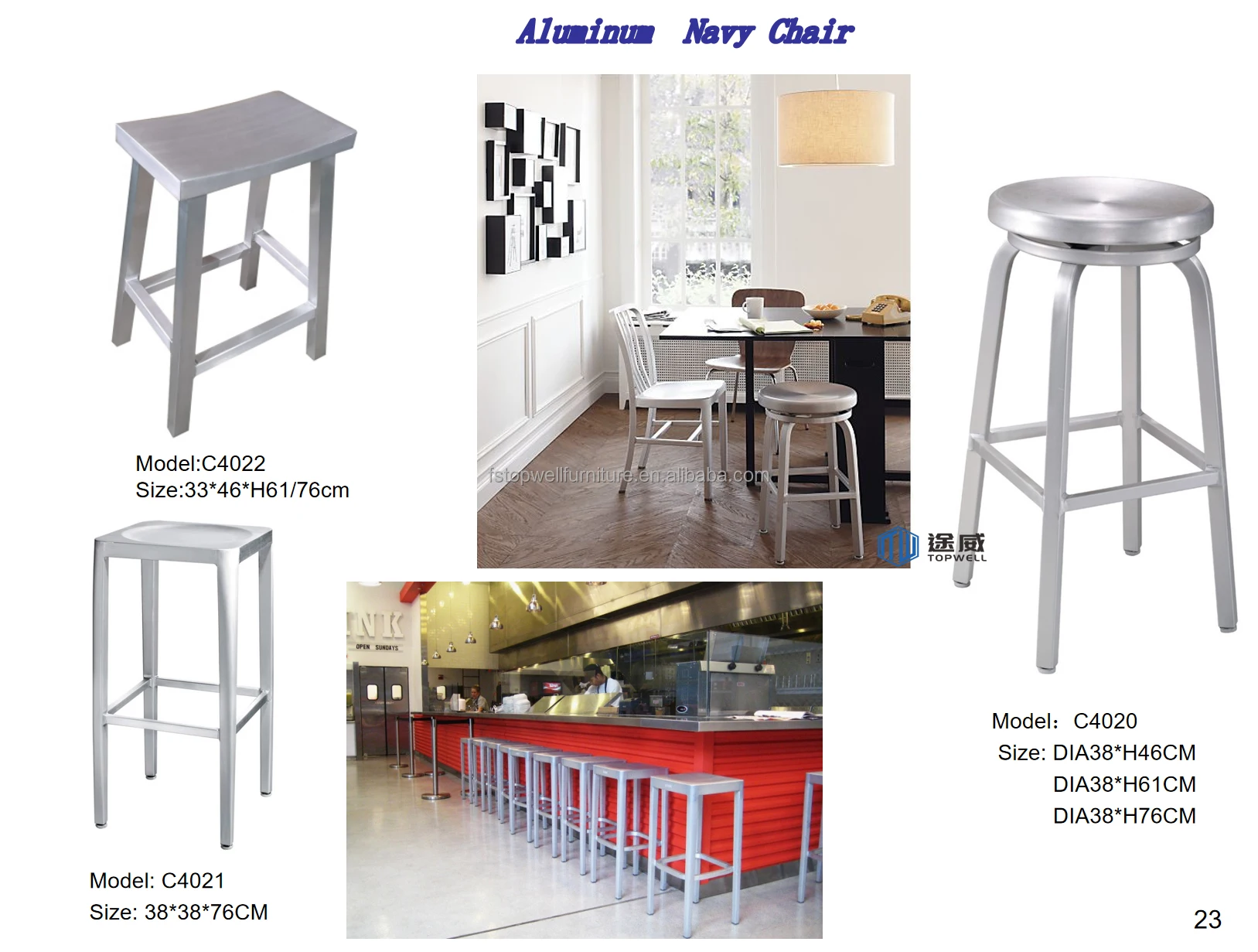 Modern Aluminum Chairs & Tables for Restaurants & Hotels