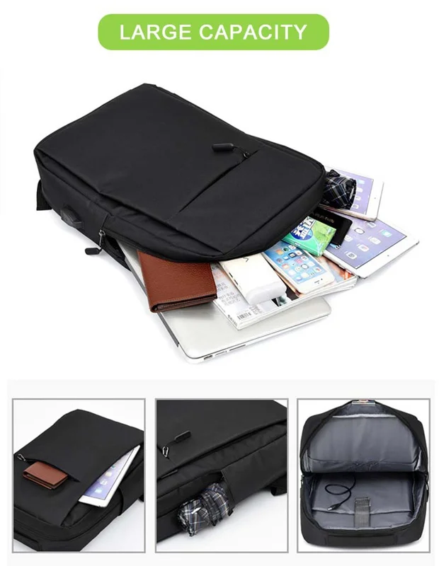 Office Computer Packsack Laptop Backpack Rucksack School Bags With Usb ...