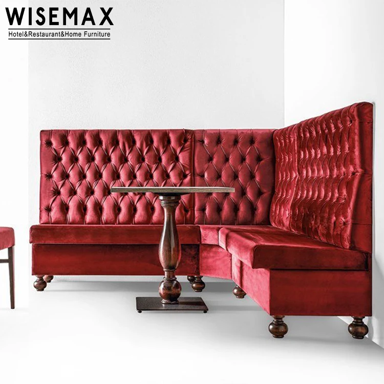 Nordic Modern Booth Seating Modern Restaurant Upholstery Velvet Fabric ...