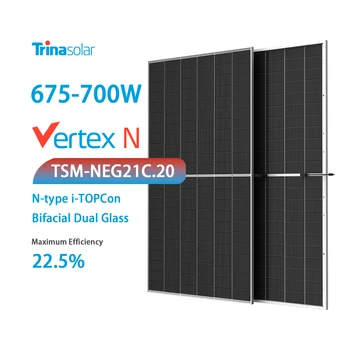 A Gride Solar For Substation Use Trina Tsm-neg21c.20 675w 680w 685w 690w 695w 700w N Type ...