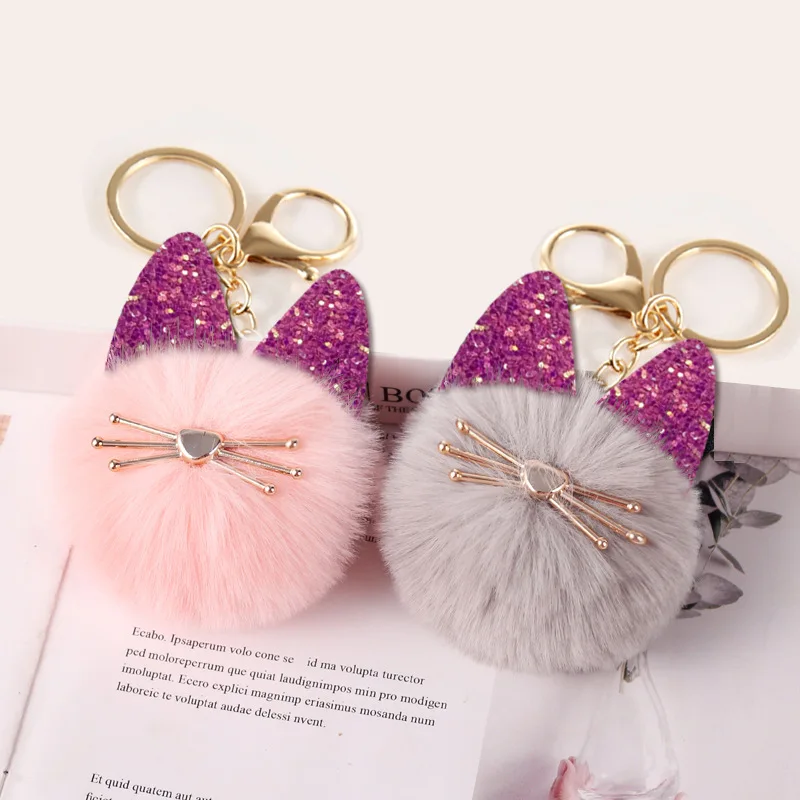 Cute Cat Plush Keychain Plush Doll Bag Charm Car Keychain Bag Charm ...