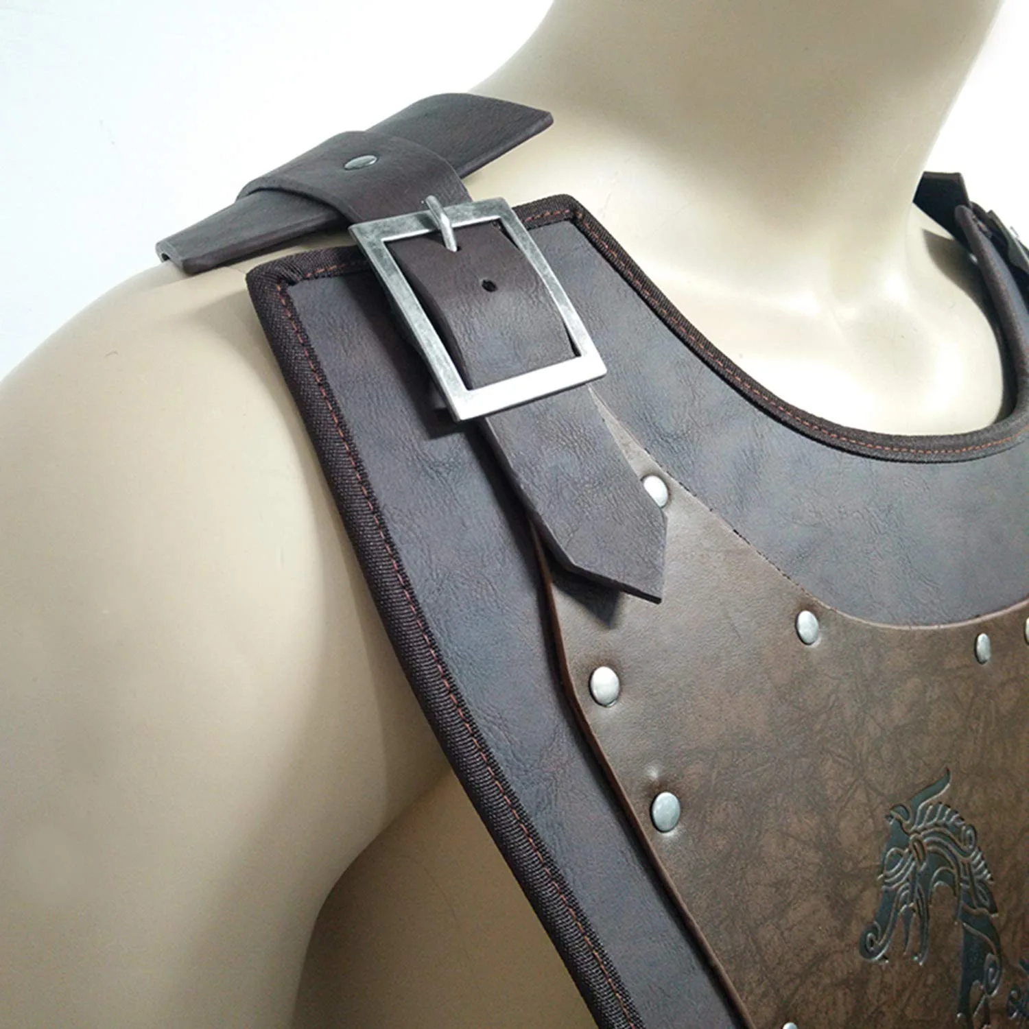 Viking Warrior Armor Embossed Viking Costume Pu Leather Knight Vest ...