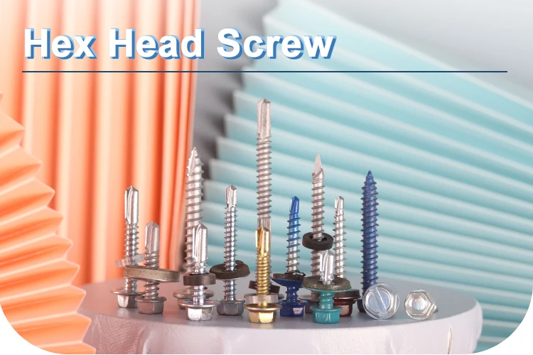Hex Washer Head Grade 5 Carbon Steel Self-tapping Screw Slotted Drive ...