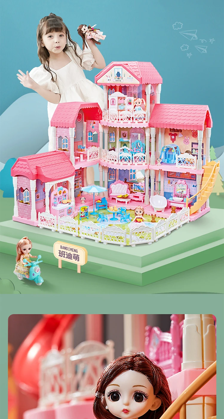 Diy Pretend Villa Educational Blocks Toys,Luxury Princess House Girl ...