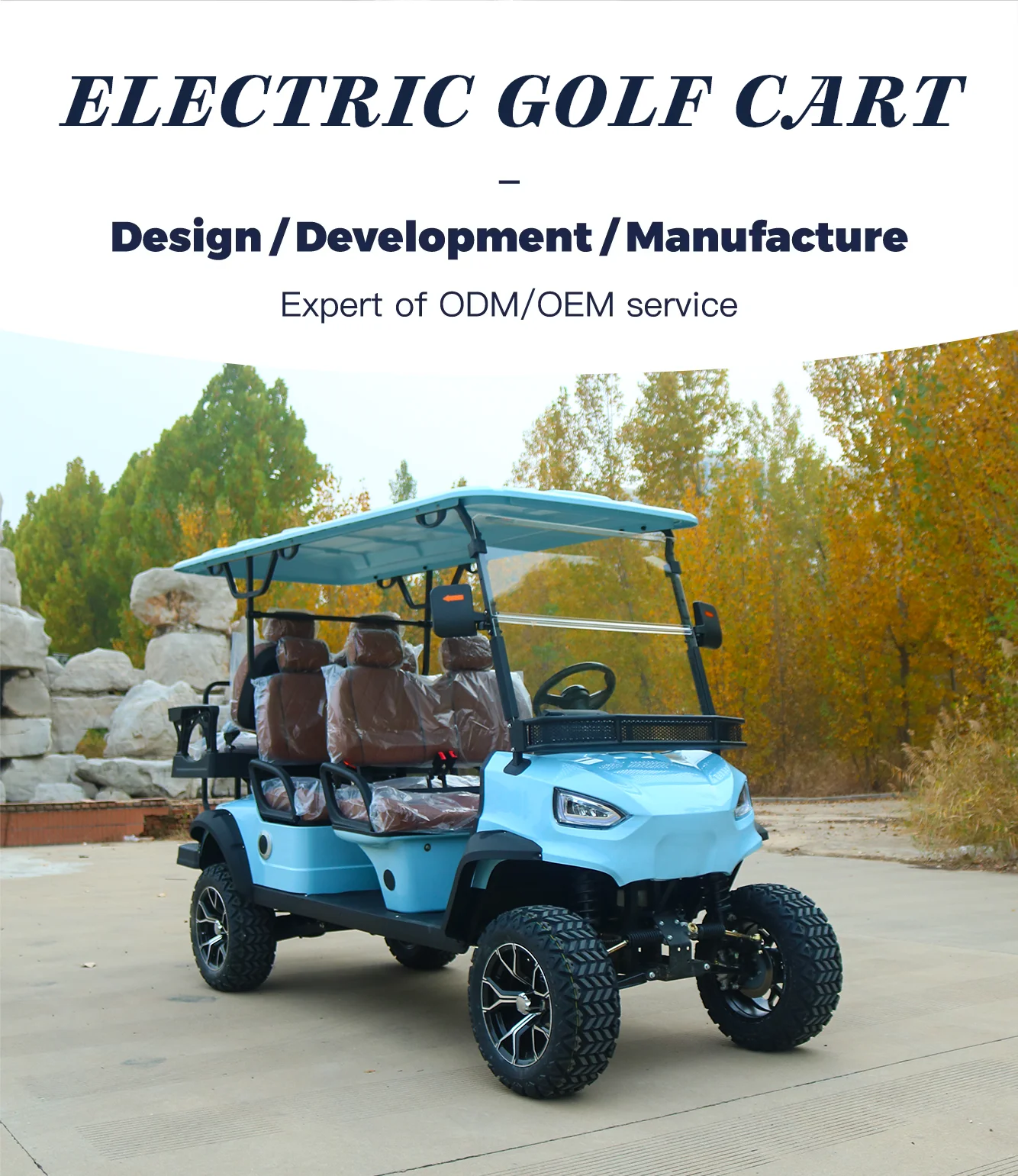 48V 5kw Electric Golf Cart with 4+2 Seater Lift Right Hand Drive Steel ...