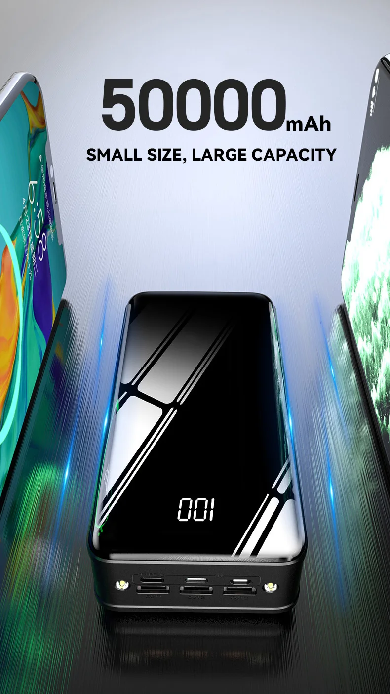 OEM logo 50000mAh Powerbank Larger Capacity Power Bank Portable ...