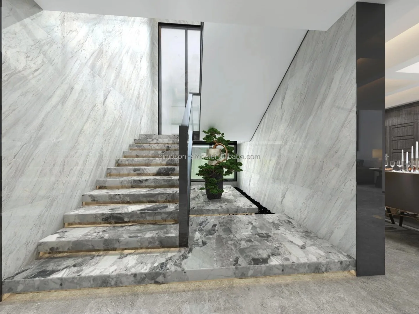 Panda Grey Marble Kitchen Skirting Tiles Bath Wall Cladding| Alibaba.com