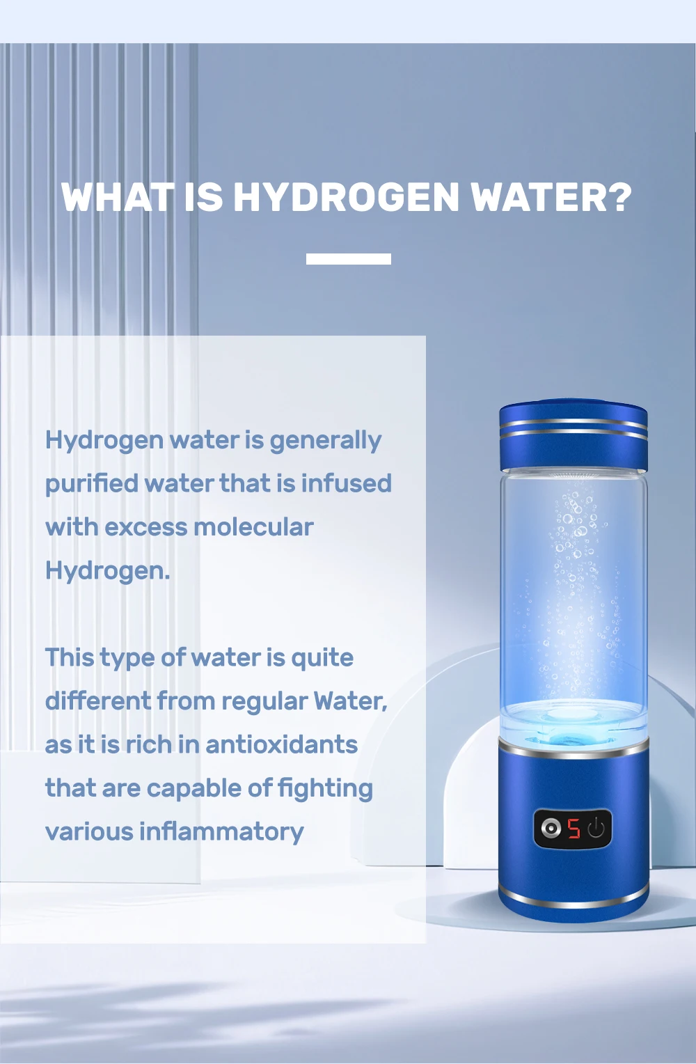 Unosuich Nano Hydrogen Drinking Water Generator Hydrogen Rich Water Cup ...