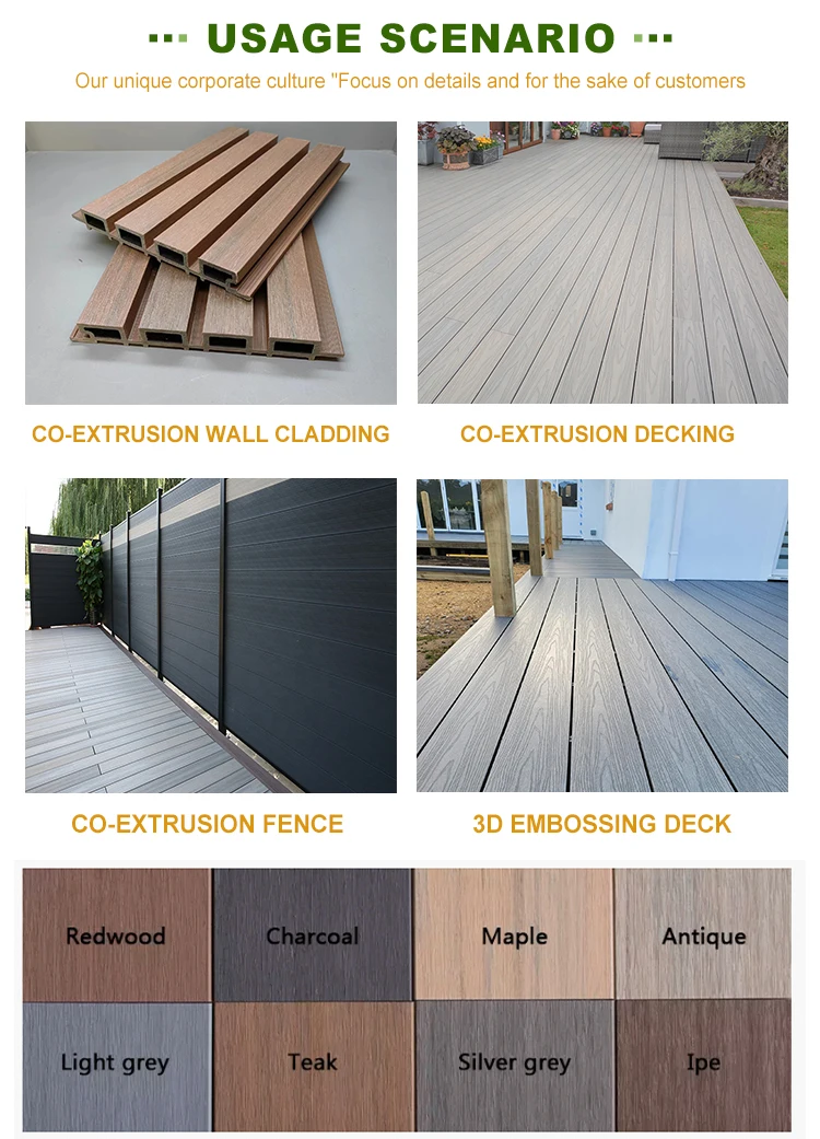 Modern Building Fence Wpc Panels 3d Co-extrusion Wood Composite Fence ...