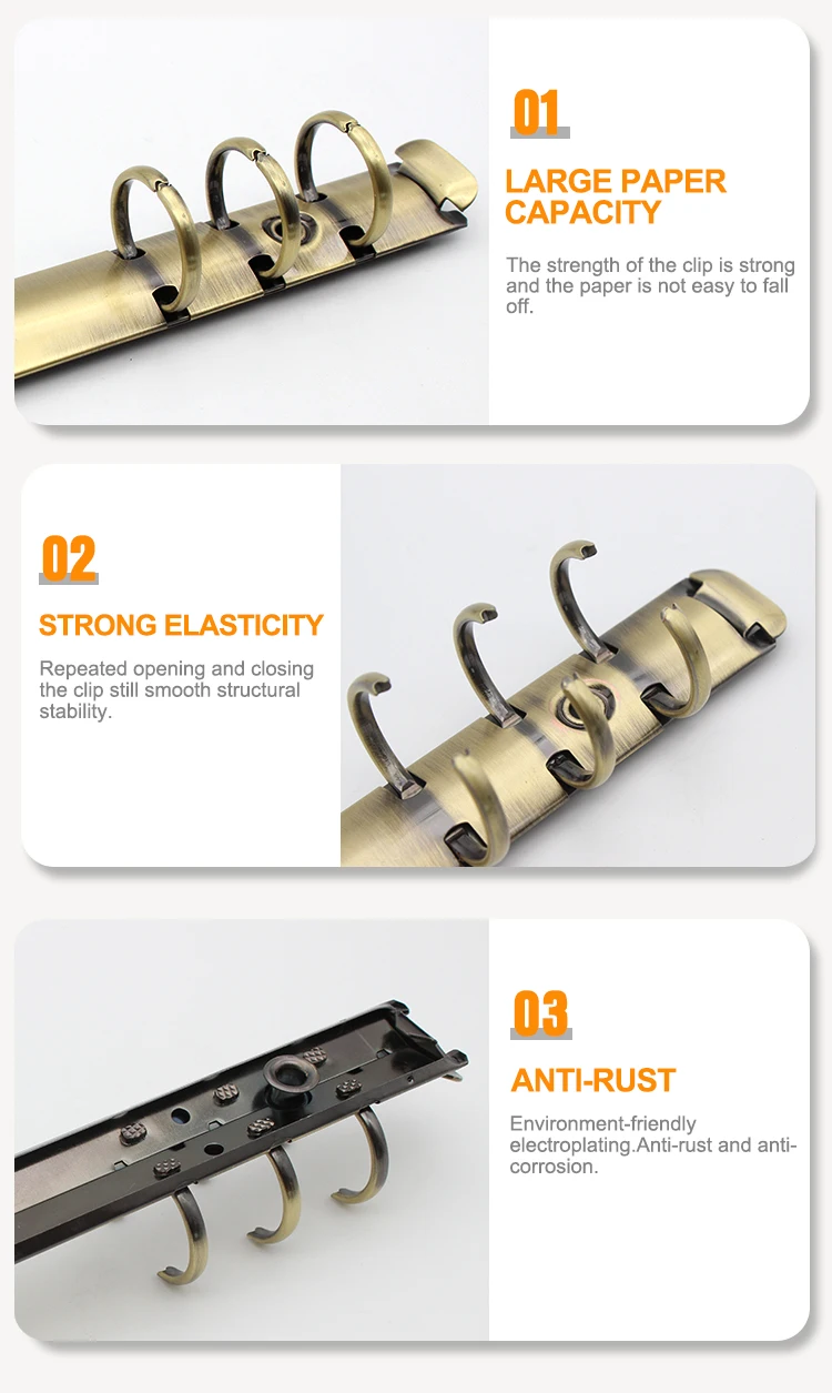 Gold 6 Ring A5 Binder Clip for Notebooks - OEM Available | Wholesale