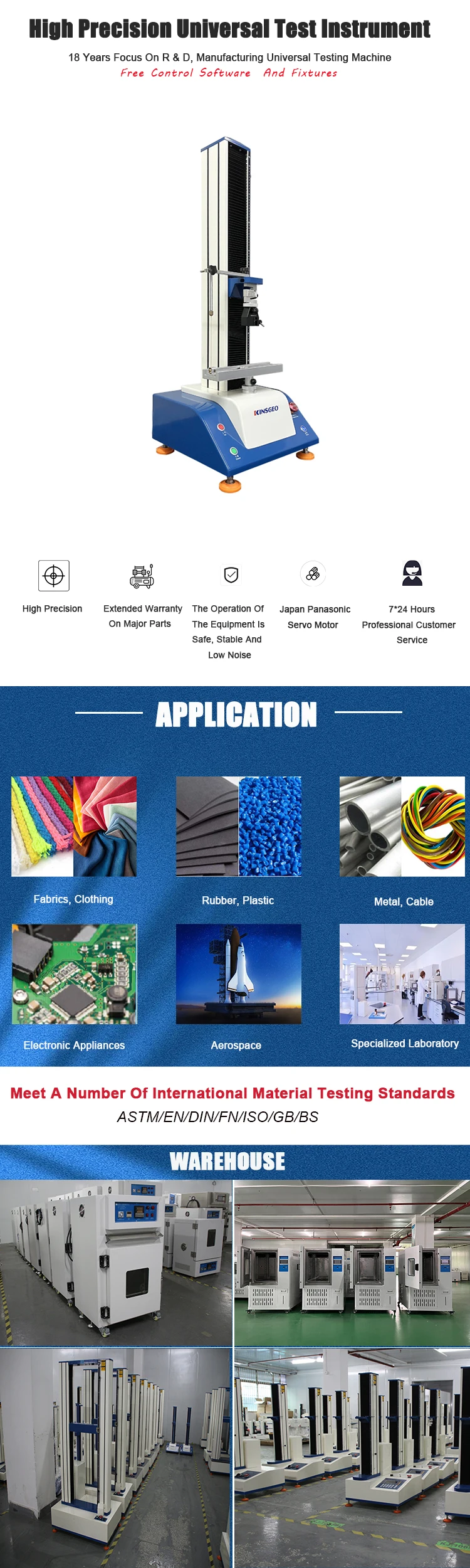 Single Column Tensile Strength Testing Machine Textile Tension Testing ...