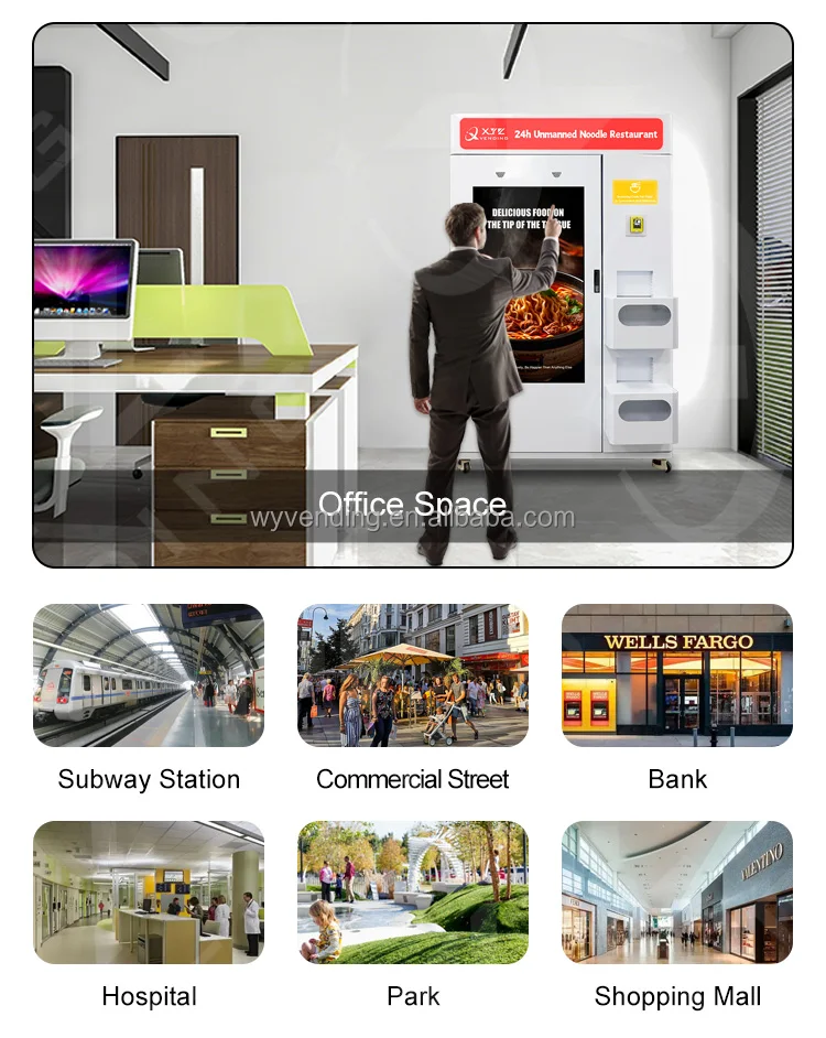55 Inch Touch Screen Ramen Vending Machine - Instant Noodles